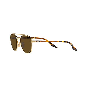 Ray-Ban RB3688 Square Sunglasses, Gold/Polarized Brown, 52 mm
