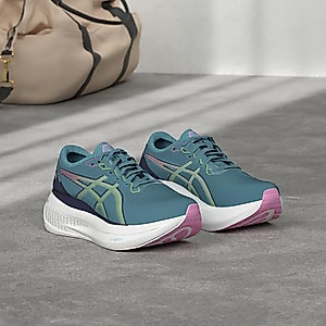 ASICS Women's Gel-Kayano 30 Running Shoes, 9.5, GRIS Blue/Lime Green