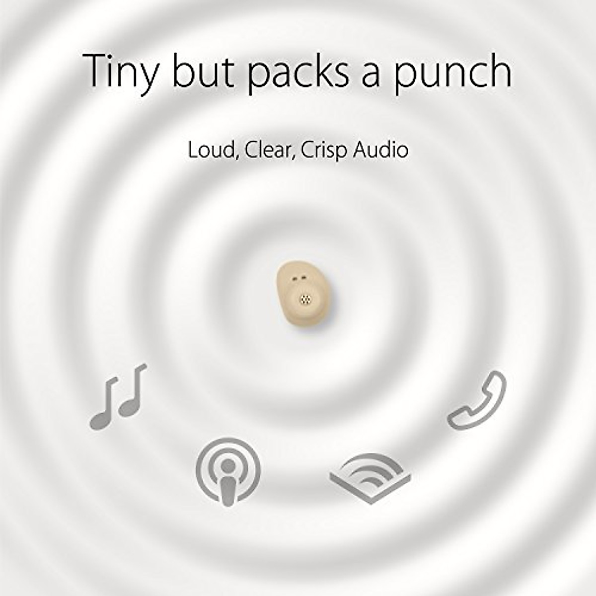 GoNovate G11 Bluetooth Earpiece Wireless Earbud Mini Invisible Headphone, 6 Hrs Playtime Magnetic USB Charger Smallest Headset Single Car Earphone with Mic for iPhone Samsung Galaxy (Beige-1 Piece)