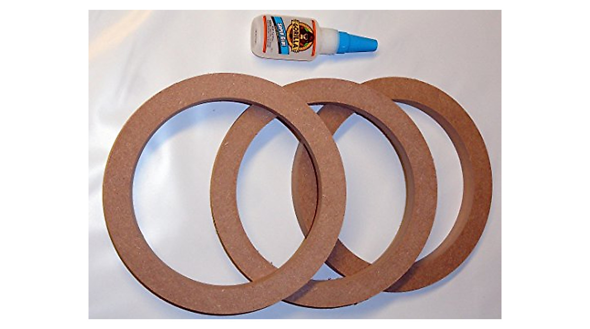 12" MDF Speaker Subwoofer Spacer Rings Kit + Gorilla Glue