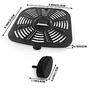 Air Fryer Grill Pan for Nuwave Brio, Replacement 6 IN 1 8QT 7 IN 1 7.25 QT Air Fryer Grill Plate Crisper Plate Rack Parts Accessories Tray with Rubber Bumper Tips for Square Nuwave Brio Air Fryer Oven