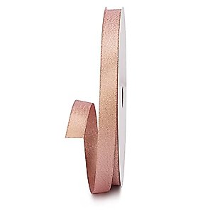 VIVIQUEN Double Faced Rose Gold Purl Ribbon,Luxury Glitter Ribbon ,Prefect for Gift Wrapping,Floral Arrangements,Wedding Decorations 3/8 Inches x 20 Yards