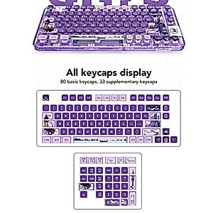Mechanical Keyboard, 80 Keys Triple Modes Gasket Structure Transparent Case Hot Swapable Mechanical Gaming Keyboard,for Gaming Studying