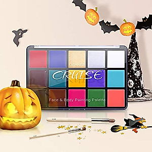 UCANBE Face Body Paint Oil, Professional 15 Colors FX Makeup Palette- Non Toxic Hypoallergenic Safe Facepaint for Halloween, Cosplay Costumes, Parties and Festivals