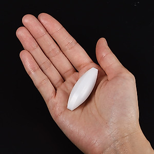 MECCANIXITY Magnetic Stirrer Mixer Stir Bar Rod 60mm(2.36") x18mm Olive Shape Coating Magnet White for Laboratory 2Pcs