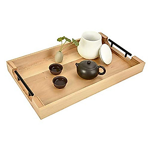 Rustic Ottoman Tray Large - 20"x12" - Coffee Table Trays - Ottoman Tray with Handles - Serving Tray for Ottoman - Farmhouse Serving Tray -Wooden Tray