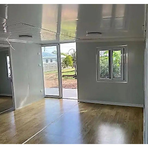 Generic Expandable 2 Bedroom 2 Bathroom Tiny Home, 10x20 ft, Portable Structure with Large Windows, Gray, 07112003