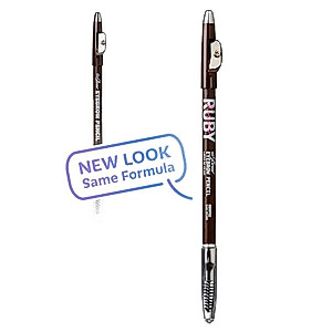 Ruby Kisses GoBrow Eyebrow Pencil, Sharpenable, Longwear, Long Lasting Eyebrow Wooden Pencil for Natural-Looking Brows 3 PACK (Dark Brown)