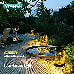 Solar Metal Outdoor Lanterns Hanging Solar Owl Lights Waterproof Solar Powered Garden Decor LED Outside Yard Patio Decorations