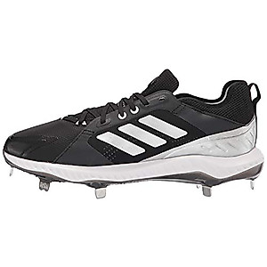 adidas Women's EG5634 Baseball Shoe, Core Black/Silver Metallic/Footwear White, 8