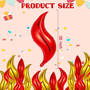 36 Inch 10 Pcs Fire Balloons Extra Large Fire Truck Balloons Flame Balloons Firefighter Birthday Party Decorations Fake Campfire for Hunting Fireman Party Supplies
