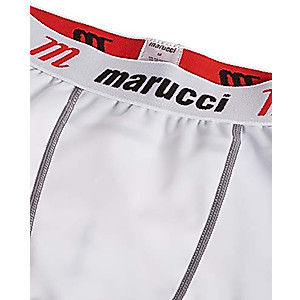 Marucci Mens Elite Shorts Sports, MASL-W-AM, Adult Padded Slider, White, Medium US