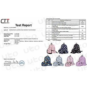 UTO Girls Backpack for School Cute Unicorn Crossbody Bag Set Bookbag for Teen Student Schoolbag Children Kids Daypack 3 PCS