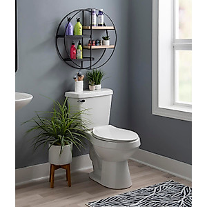 Lindell Round 4 Shelf Wall Storage Black