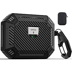 Maxjoy for AirPods Pro 2nd Generation Case Cover, AirPods Pro 2 Protective Case 2022 with Lock Pro2 Military Hard Rugged Shockproof Cover with Keychain Compatible with Apple Airpods Pro 2, Black