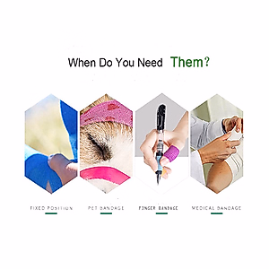 AMOGATO 6 Pack Paw Self Adhesive Bandage Wrap, Vet Wrap Cohesive Bandagesfor Pets, Athletic, Sports, Wrist, Ankle, First Aid 2 Inch x 5 Yards