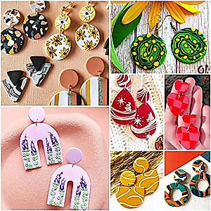 Yayatty 299 PCS Polymer Clay Cutters Set, 18 Shapes Clay Earring Cutters with Earrings Accessories, Clay Pattern Cutting Molds, Plastic Clay Cutters for Polymer Clay Jewelry Making