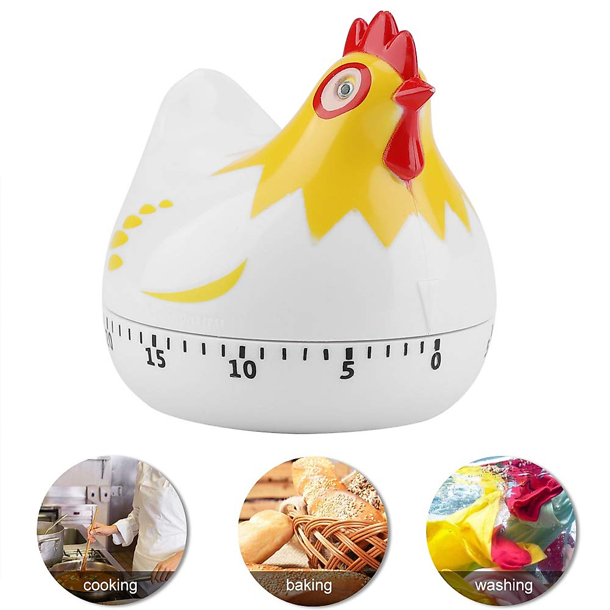 MAGT Chicken Timer, Cute Cartoon Kitchen Timer 2.55 * 2.55 Inch Cooking Timer Reminder Countdown Timer for Cooking Baking Sport Game