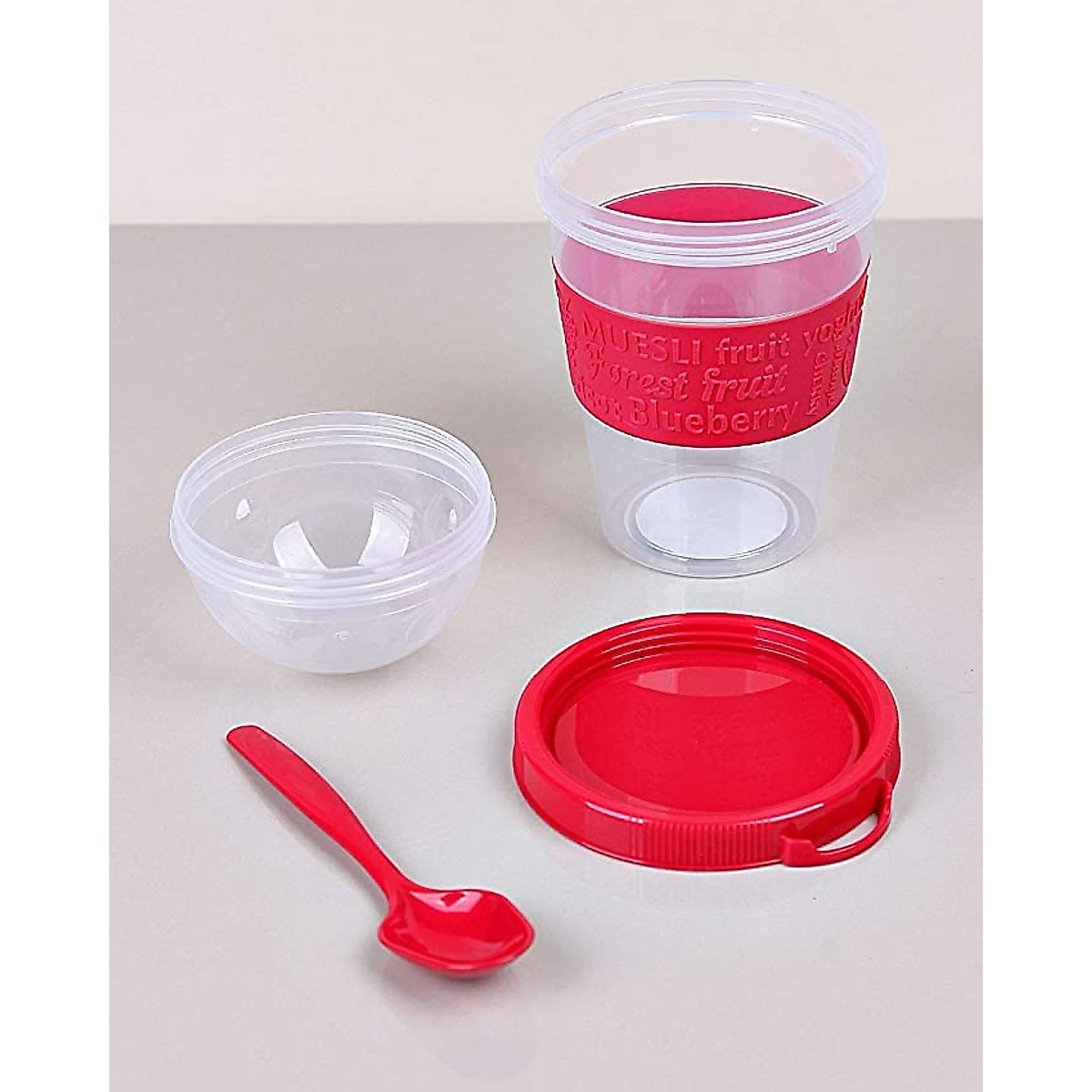 4 Pack Leak-Proof Yogurt Cups with Lid, On-the-Go Parfaid Cup for Snacking, Reusable Yogurt Cup with Lid and Spoon | Breakfast On the Go Cups