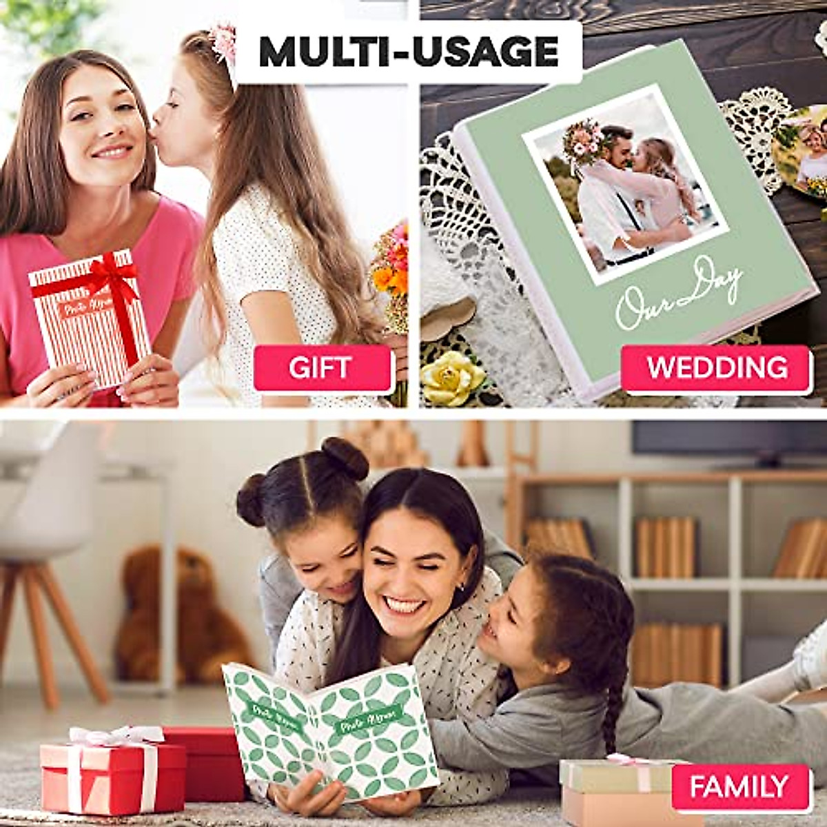 (Set Of 8) 4x6 Photo Albums - Small Photo Album 4x6 - Mini Photo Album - Photo Books for 4x6 Pictures - 4 x 6 Photo Album Book - Small Photo Albums for Pictures 4x6 - Photo Albums 4x6 Pictures
