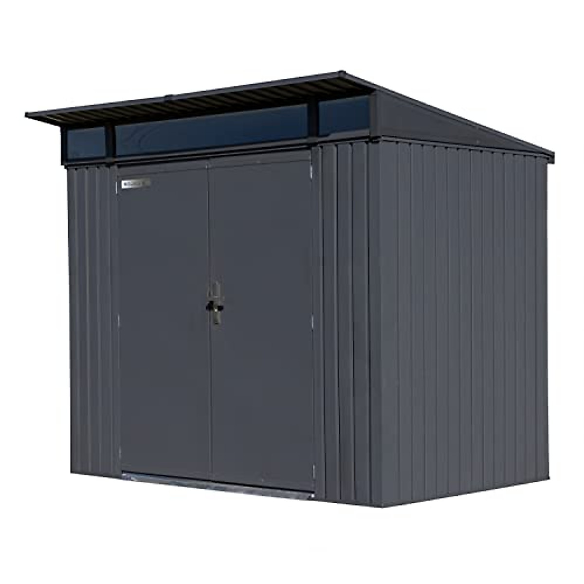 Sojag 8' x 5' Denali Outdoor Lockable Steel Storage Building with Windows, Anthracite