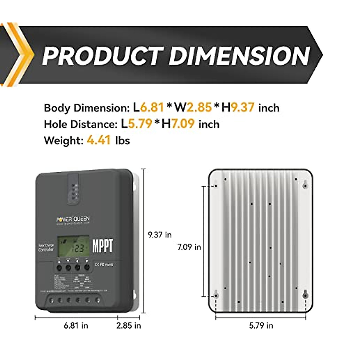 Power Queen 12/24V 30 Amp MPPT Solar Charge Controller and Bluetooth Adapter, Support Remote Monitoring, Default for LiFePO4 Batteries and Compatible with Sealed, Flooded, Gel and Lead-Acid Battery
