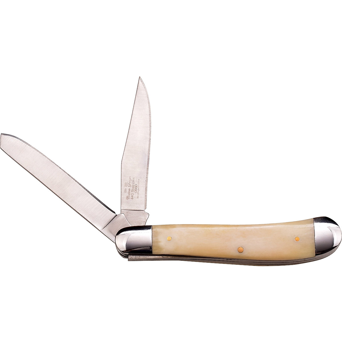 Elk Ridge - Outdoors Manual Folding Knife - 2.75 in Satin Finish Blade, Ox Bone Handle with Laser Deer Artwork - ER-220DR