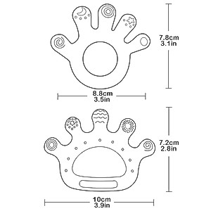 haakaa Baby Teething Toys Baby Teethers Toys for Babies Palm Silicone Teether Combo, Soothe Teething Pain and Itching Gums, BPA Free, 3M+