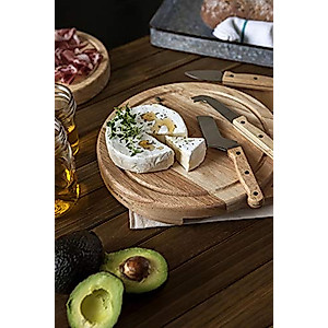 TOSCANA - a Picnic Time brand - Star Wars Death Star Circo Cheese Board and Knife Set - Charcuterie Board Set - Wood Cutting Board, (Parawood)