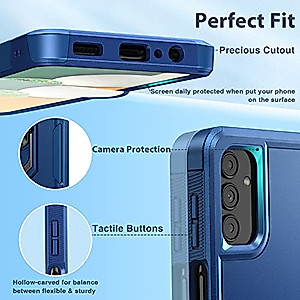 BNIUT for Samsung Galaxy A13 5G Case: (& for Samsung A13 LTE 4G Case) Dual Layer Protective Heavy Duty Cell Phone Cover Shockproof Rugged with Ring Holder Kickstand - Military Protection (zb Blue)
