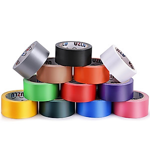 12PCS Rainbow Colored Duct Tape Bulk, 20 Yards x 1.88 Inch Duct Tape Heavy Duty Waterproof, No Residue, Bright Duct Tape Colors and Patterns for Packaging, Arts Crafts, Color-Coding, and DIY Projects