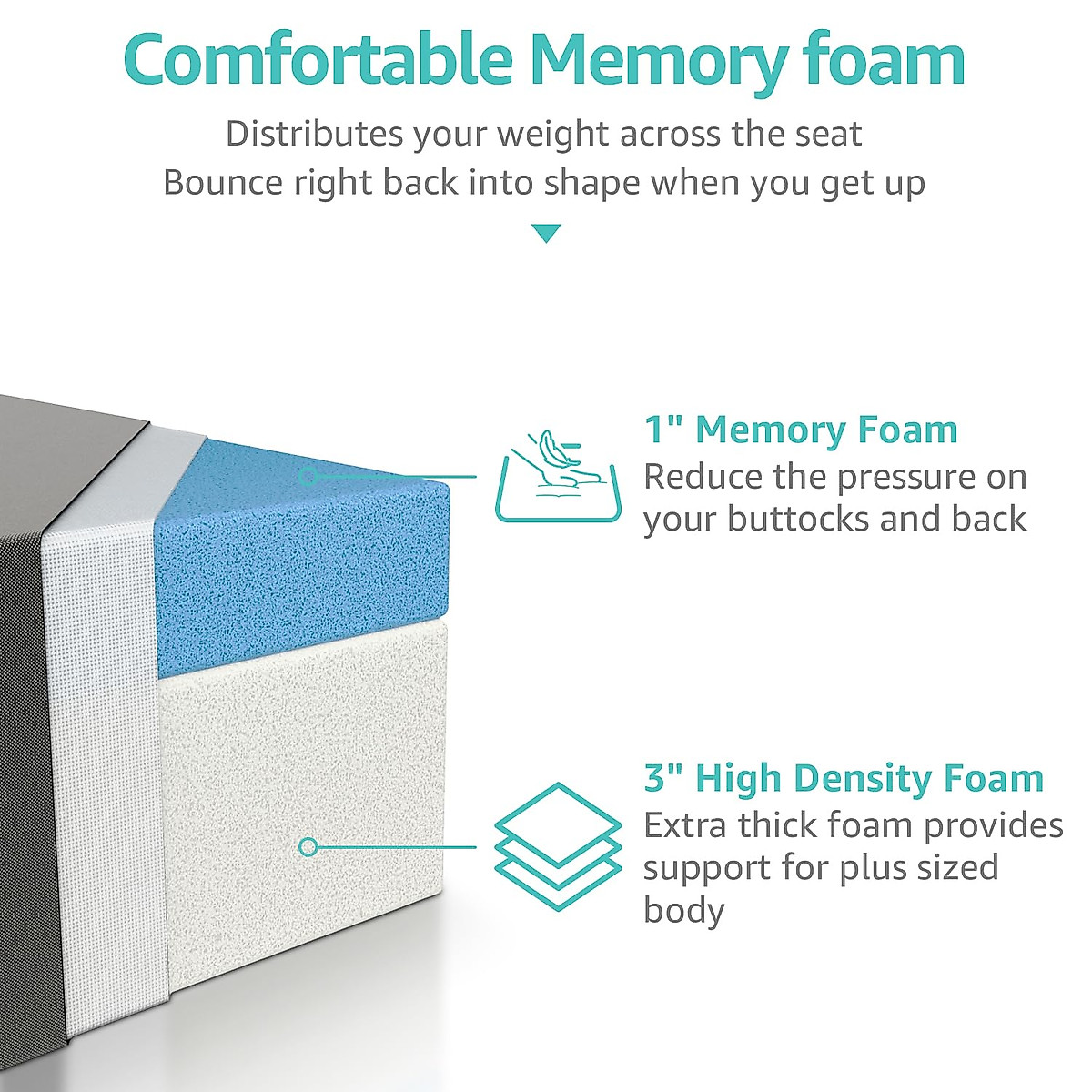 YENING 24x24 Memory Foam Outdoor Chair Cushions Waterproof 4 Inch Extra Thick Patio Seat Pads for Furniture Grey Set of 2