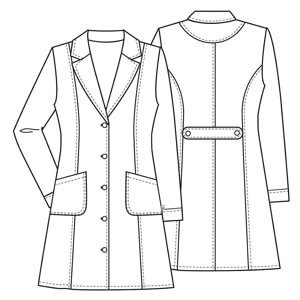 Cherokee Women Scrubs Lab Coats 36" 2410, L, White