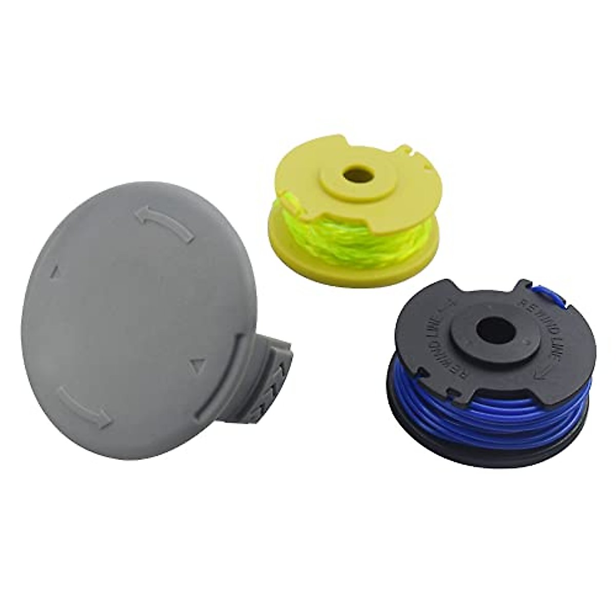 ACFHRL2 AC052N1 2-in-1 Fixed Line and Bladed Head kit Compatible with RYOBI Auto Feed String Trimmers - with String Trimmer Replacement Spool Line & Spool Cap & Serrated Blade - Complete Equipment