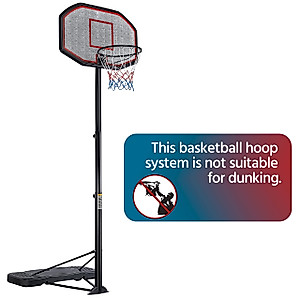 Yaheetech Portable Basketball Hoop,7 to 10 FT Adjustable Height Basketball Stand System for Youth Adult Indoor Outdoors w/Wheels & 43 Inch Backboard