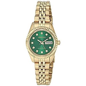 Armitron Women's Japanese Quartz Dress Watch with Stainless Steel Strap, Gold, 10 (Model: 75/2475GNGP)