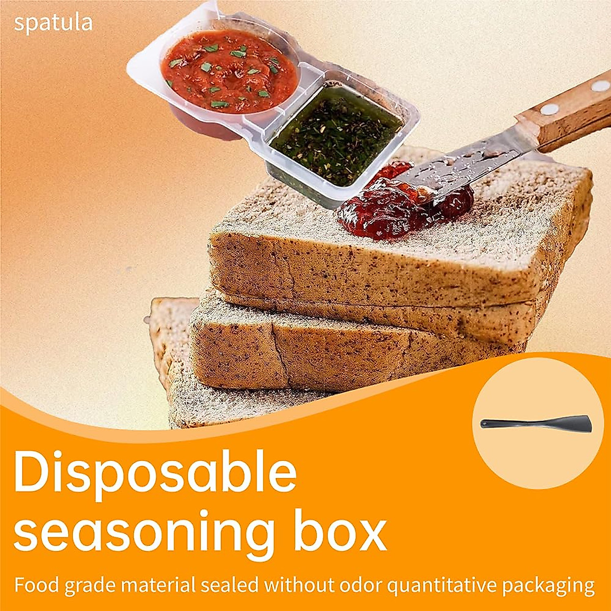 Double Compartment Condiment Containers with Lids, 5PcsPortable Reusable Sauce Container, Dual Compartment Containerfor for Condiment, Dip, Sauce, Sampling and Travel Snacks