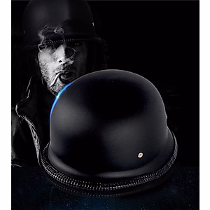 German Style Motorcycle Half Helmet, Retro Half Face Helmet for Adult Men Women DOT Approved (M)