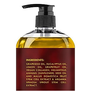 MAJESTIC PURE Cellulite Massage Oil - with Vegan Collagen & Stem Cells, Unique Blend of Massage Essential Oils - Anti Cellulite Oil Improves Skin Tightening and Firming, 2 x 8 fl oz