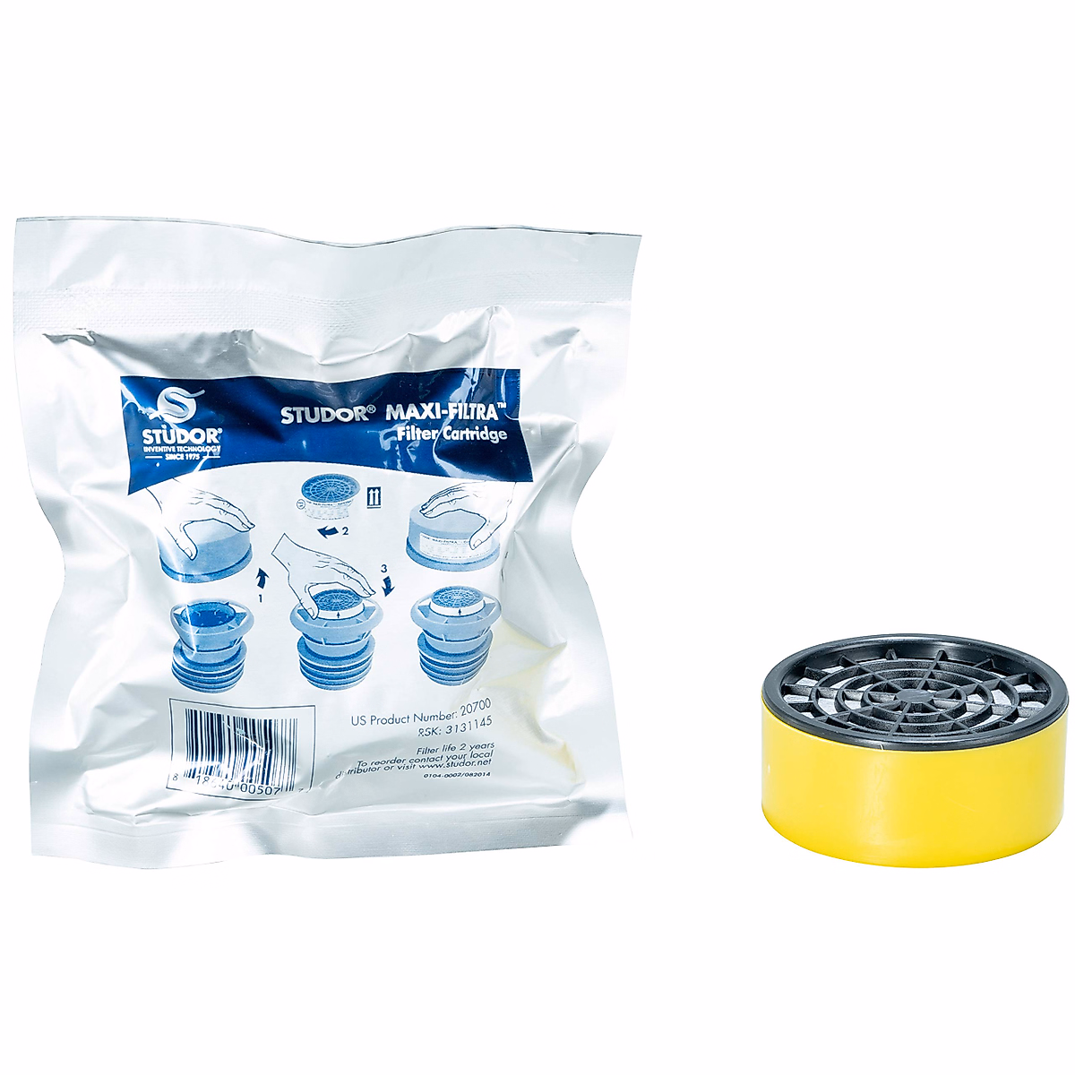 Studor 20700 Active Charcoal Replacement Cartridge for Maxi-Filtra Two-Way Vent (Pack of 20) Yellow/Black