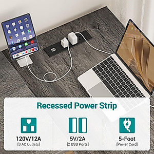 Hyomdeck Reversible L Shaped Gaming Desk with Power Outlets and USB Charging Ports, Sturdy Computer Desk with Storage Shelf, Modern Corner Desk Home Office Table, Easy to Assemble, Gray Oak