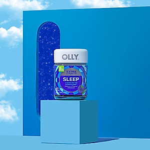 OLLY Extra Strength Sleep Gummy, Occasional Sleep Support, 5 mg Melatonin, L-Theanine, Chamomile, Lemon Balm, Sleep Aid, BlackBerry - 50 Count