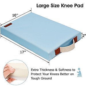 HappyPicnic Waterproof Kneeling Pad for Garden or Bath, 2 inch Thick Soft Foam Kneeler Mat for Gardeners Knee Support or Bathtub Bathing Baby with Handle and Removable Cover-Green