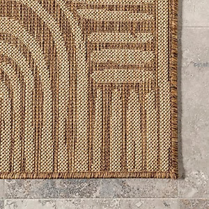 nuLOOM Lynne Abstract Maze Indoor/Outdoor Area Rug, 8' x 10', Beige