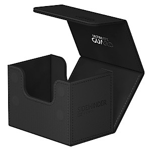 Ultimate Guard Sidewinder 80+, Deck Box for 80 Double-Sleeved TCG Cards, Black, Magnetic Closure & Microfiber Inner Lining for Secure Storage