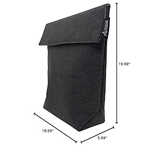 Insulated Reusable Eco Snack bag, Sandwich bag, Food Pouch, Insulated Lunch Bag, Insulin Cooling Case, golf pouch, Work, Picnics, Travel, Men, Woman (Dark Grey)