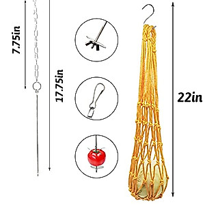 PINVNBY Chicken Toys Set Hens Xylophone Toy with 8 Metal Keys Chook Suspensible Wooden Swing Ladder Chick Veggies Skewer Fruit Holder Hanging Feeder for Chicken Coop Accessories Supplies (Suit 2)