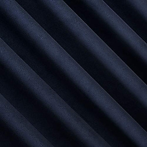 Sun Zero Hampshire Velvet Noise Reducing Thermal Extreme Total Blackout Back Tab Curtain Panel, 50" x 84", Navy Blue