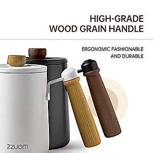 ZZUOM Gooseneck Tea Kettle Fashion Stainless Steel Pour Over Coffee Kettle Stove Top Teapot With Precision Pour Spout 550ml/18.6oz (Black)