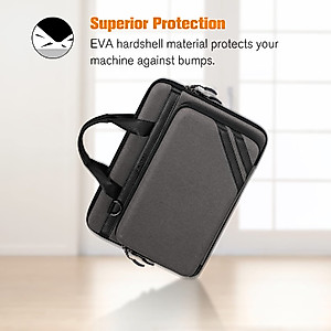 FINTIE FINPAC 13-14" Laptop Sleeve Case Briefcase Shoulder Bag with Tablet Pocket and Accessory Pouch for MacBook Pro 14, 13" MacBook Pro/Air, iPad 12.9-13 & Other Up to 14" Chromebook Tablet - Gray